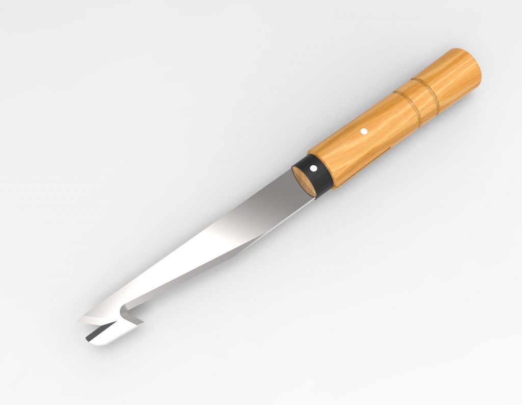 Hand knife for cutting rubber for tire industry