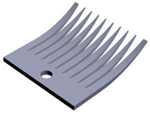 Bent pin vent trimmer knives for trimming tyre extra rubber flash
