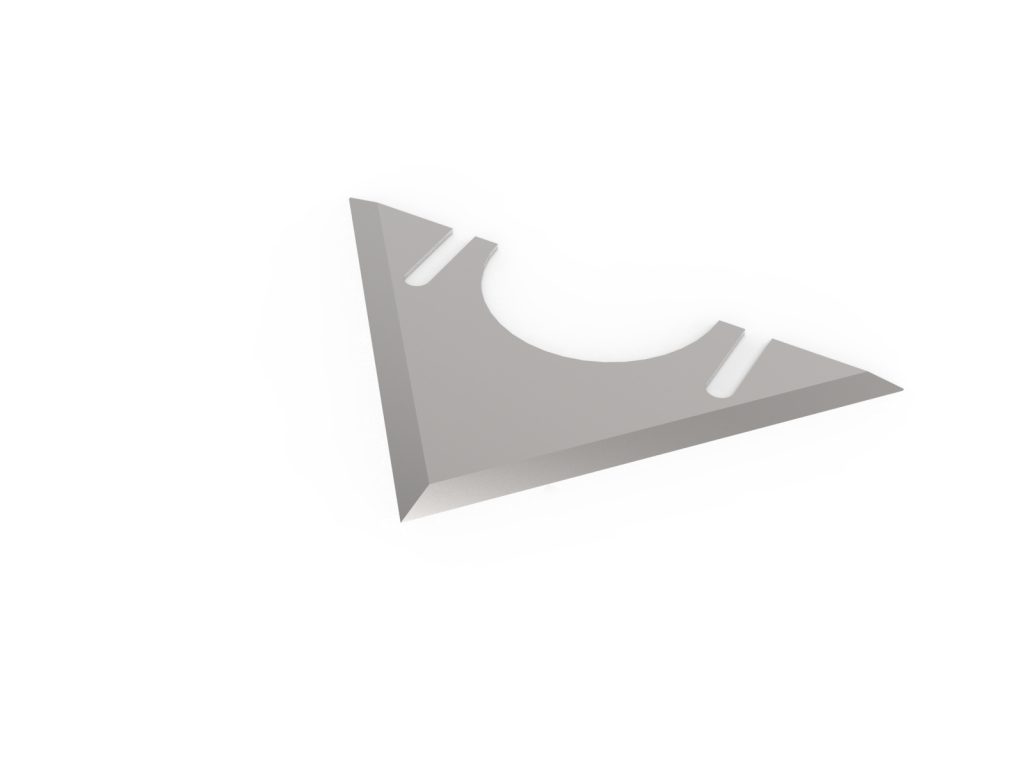 Triangle packaging board cutting blade
